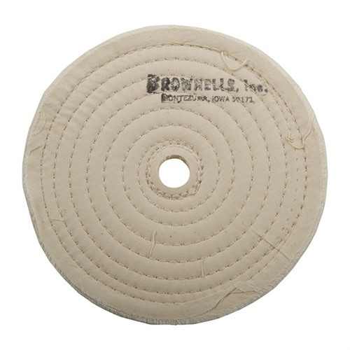 WHEELS BROWNELLS MUSLIN POLISH WHEEL, STITCHED, 6" X 3/8" THICK, 5/8 ...